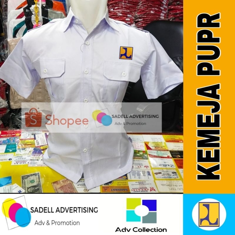 Jual Kemeja PU Seragam PUPR PDH PDL Putih Lengan Pendek Pria Bordir ...