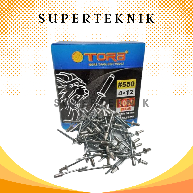Jual Paku Rivet Type 550 Isi 1000 Pcs Tora / Paku Rivet TORA #550 4 x ...