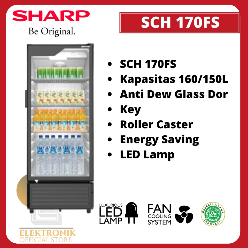 Jual SHOWCASE SHARP SCH 170FS PENDINGIN MINUMAN CHILLER SCH 170FS/SCH ...