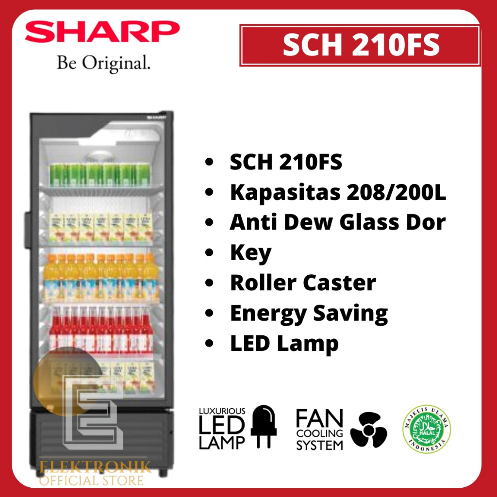 Jual SHOWCASE SHARP SCH 210FS PENDINGIN MINUMAN DISPLAY COOLER/SCH210 ...