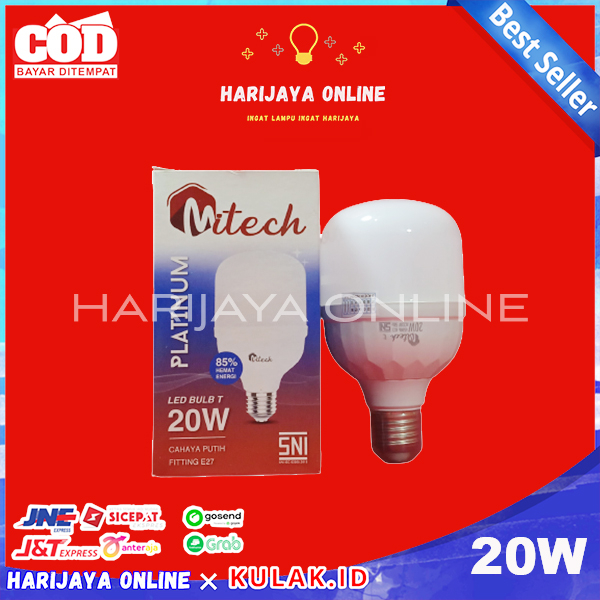 Jual MITECH PLATINUM LAMPU LED T BULB 20W CAPSULE TABUNG SNI PUTIH BERGARANSI | Shopee Indonesia