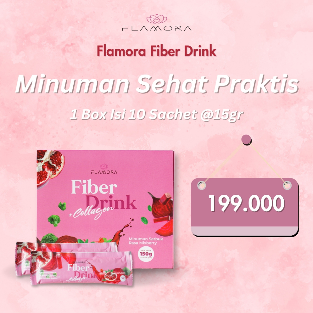 Jual Flamora Fiber Drink Minuman Sachet Kesehatan Pembakar Lemak Bahan ...