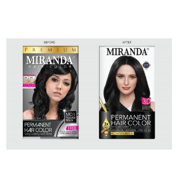 Jual MIRANDA HAIR COLOR 30ML (MC1 BLACK)(kemasan baru) | Shopee Indonesia