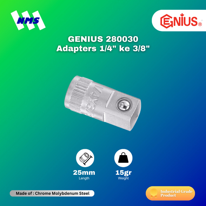 Jual Konverter GENIUS 280030 1/4" ke 3/8" Adapters L=25mm | Shopee ...