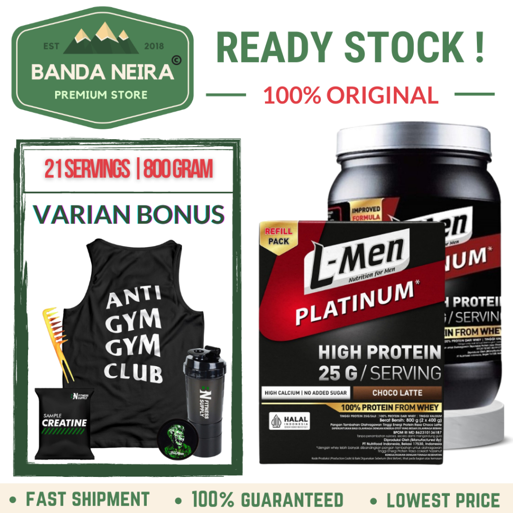 Jual L-MEN LMEN L MEN PLATINUM Whey Protein | 24 SAJIAN | 800 GR ...