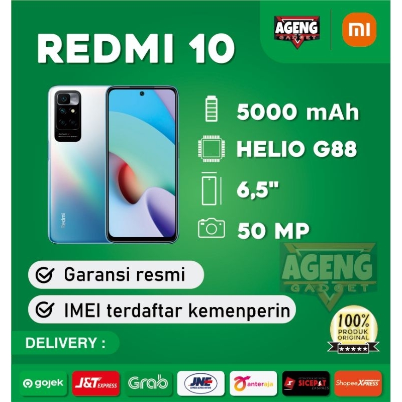 Jual Redmi 10 4G 6/128 Garansi Resmi Xiaomi 100% Original | Shopee Indonesia