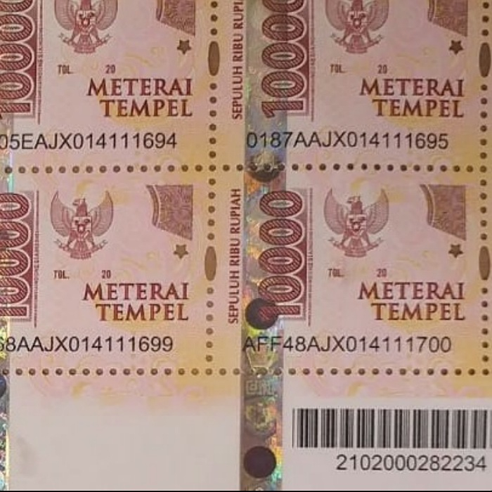 Jual perangko 10000 / Meterai 10.000 / 10rb / 10ribu/ 10k | Shopee ...