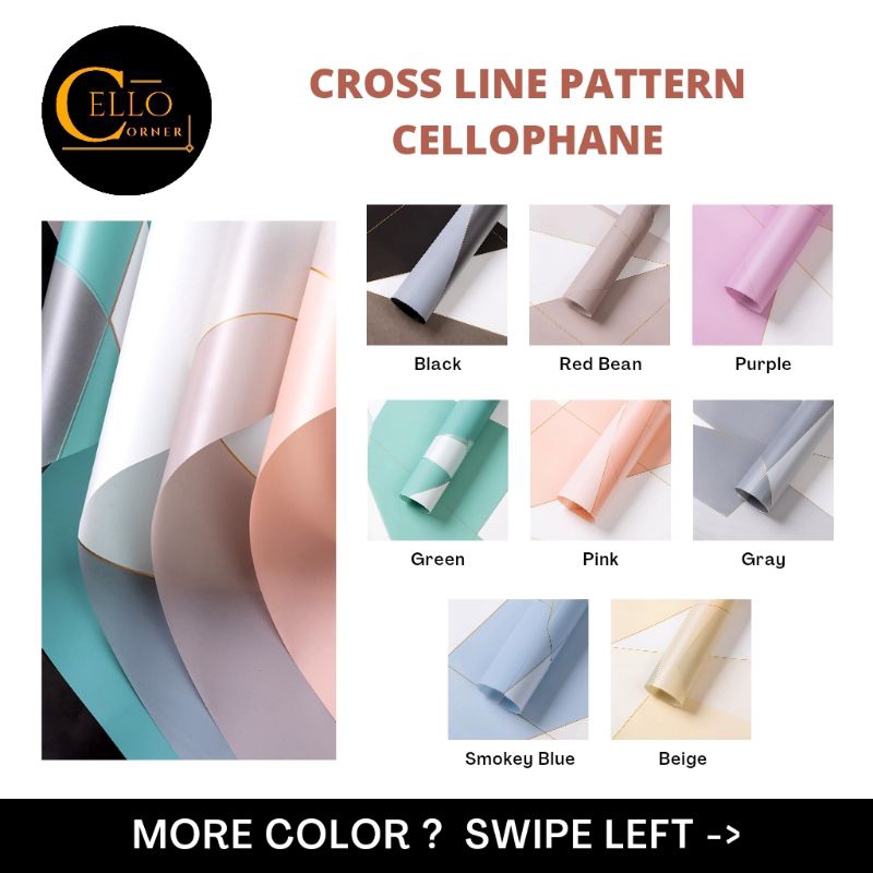 Jual CROSS LINE PATTERN CELLOPHANE / FLOWER WRAPPING PAPER / KERTAS ...