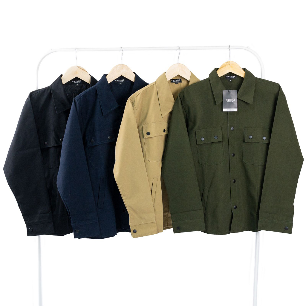 Jual RIBSGOLD Jaket Canvas / Jaket Semi Parka Pria Kanvas Premium M-XL ...