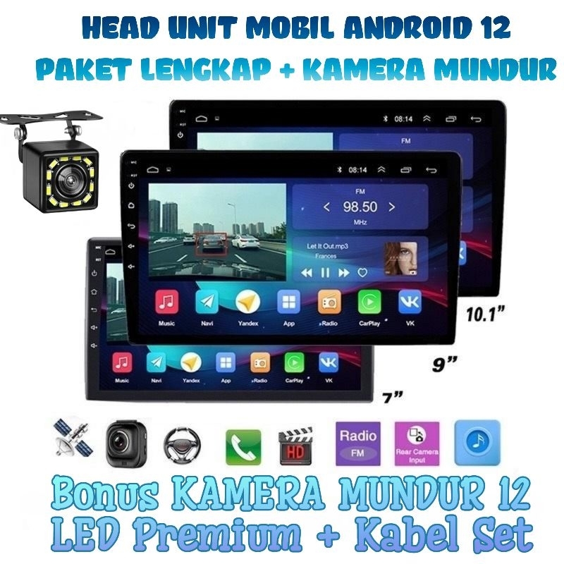 Jual AUDIO MOBIL HEAD UNIT ANDROID 12 DOUBLEDIN 10 INCI 9 INCI 7 INCI RAM 2GB INTERNAL 32GB ...