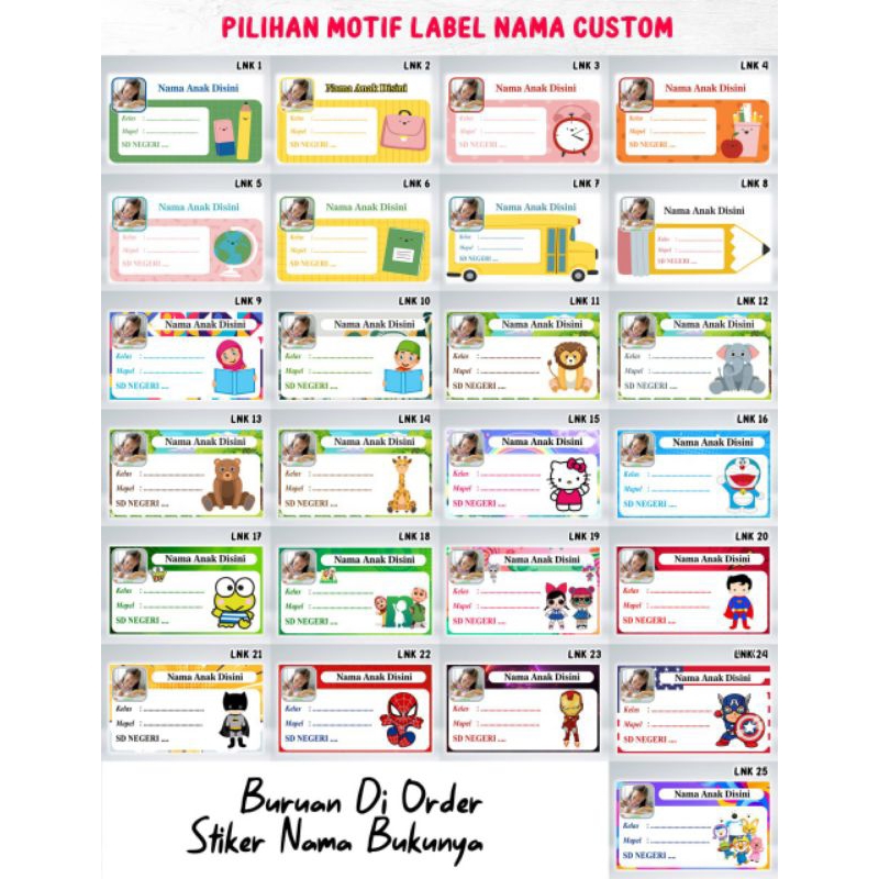 Jual Stiker Label Nama | Label mata pelajaran | Label buku | Shopee ...