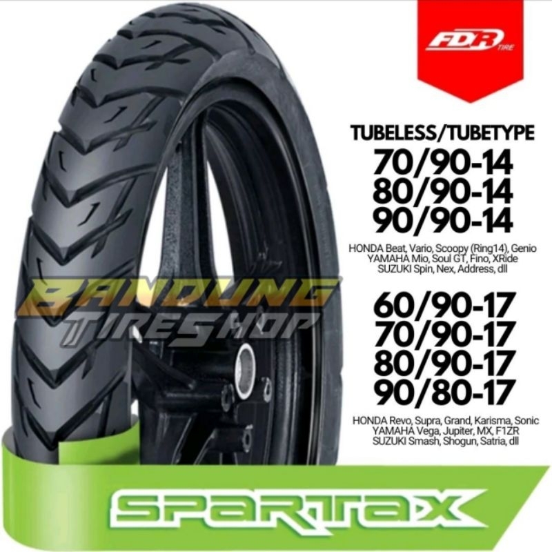 Jual FDR SPARTAX TUBELESS BAN LUAR DEPAN BELAKANG MOTOR MATIC BEBEK ...