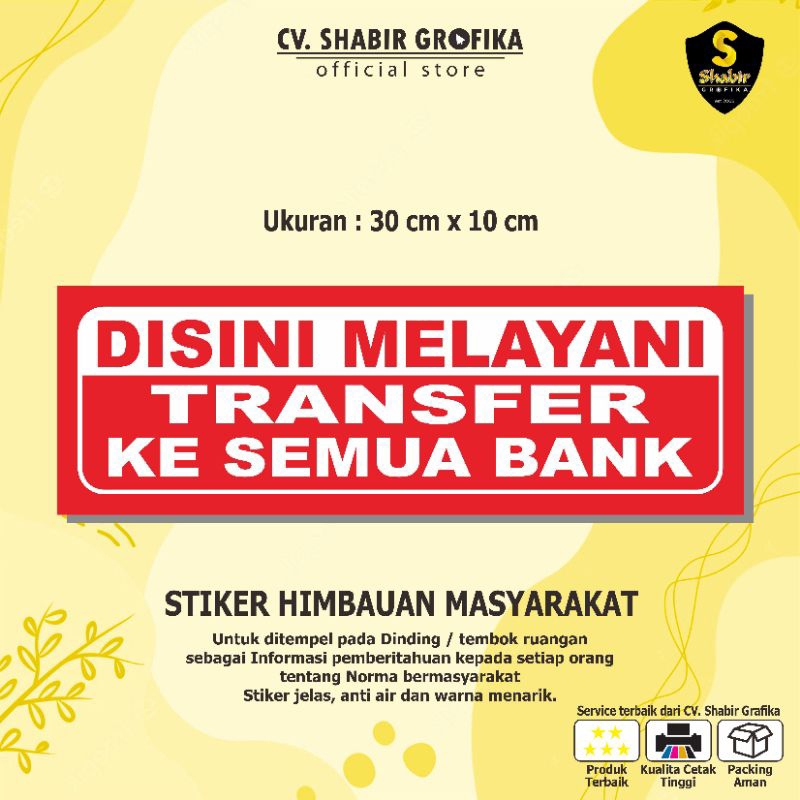Jual STIKER TRANSFER SEMUA BANK | Shopee Indonesia