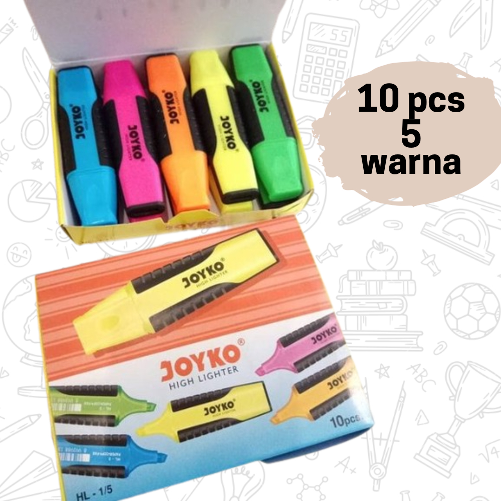 Jual (GROSIR 1 PACK) Stabilo / Highlighter Warna Joyko HL - 1/5 | Shopee Indonesia