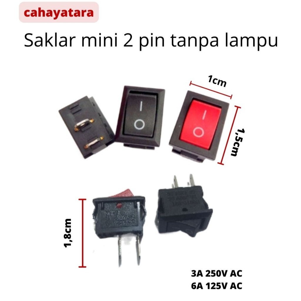 Jual Switch Mini 2 Pin - Tanpa Lampu - Saklar On Off Elektronik Kecil ...