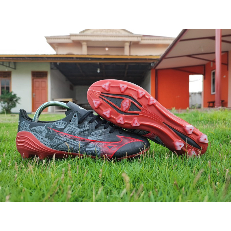 Jual sepatu bola mizuno Alpha SR4 Made In Japan FG Black High Risk Red ...