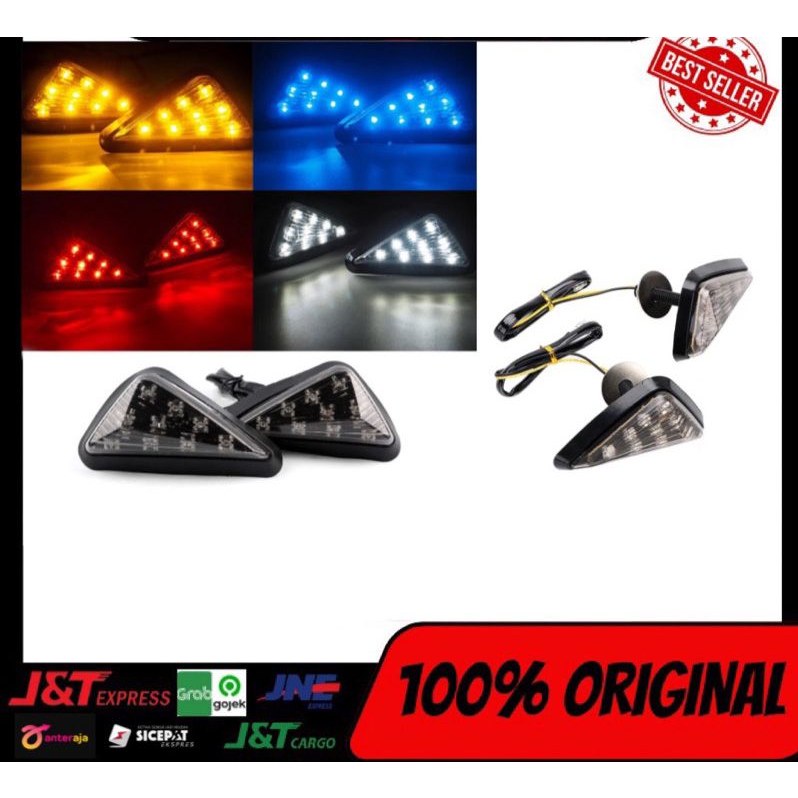 Jual LAMPU SEN MOTOR LAMPU SEN TEMPEL SEGITIGA SEN TEMPEL PANAH UNIVERSAL SEMUA MOTOR | Shopee ...