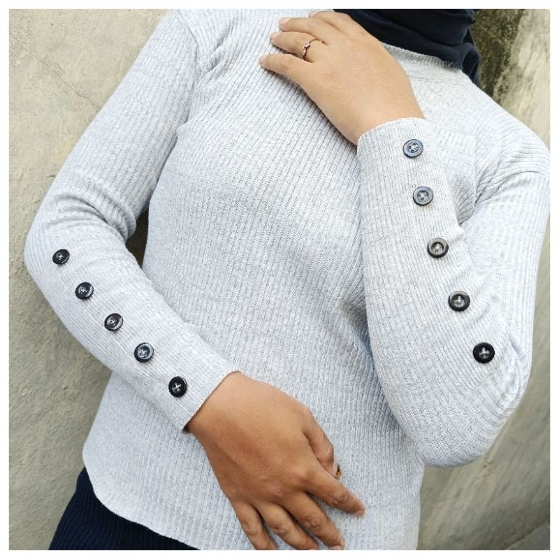 Jual Inner Inara Button Knit Kancing Rajut | Shopee Indonesia