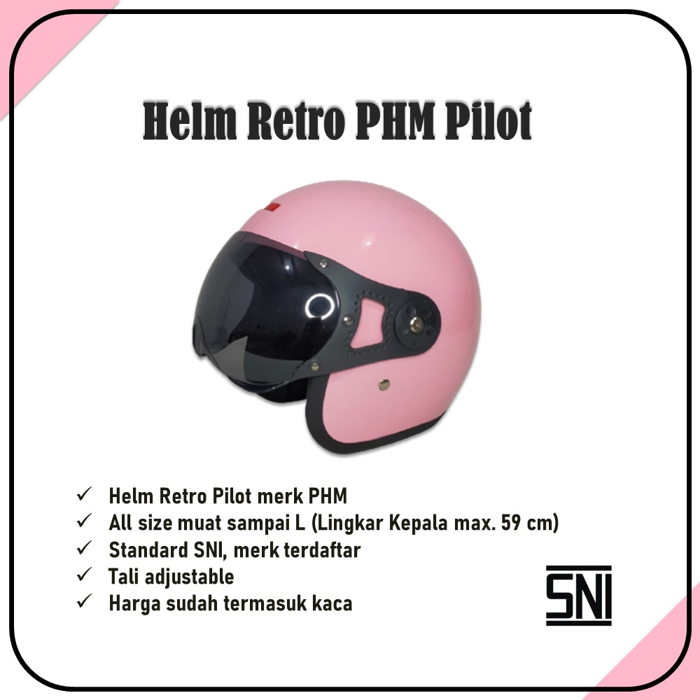 Jual Helm Retro Pilot Merk PHM Murah | Shopee Indonesia