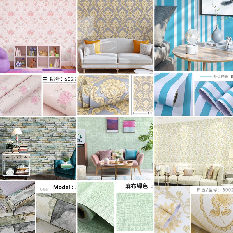 Jual Grosir Wallpaper Sticker Dinding Motif Batik Gold Batu Alam