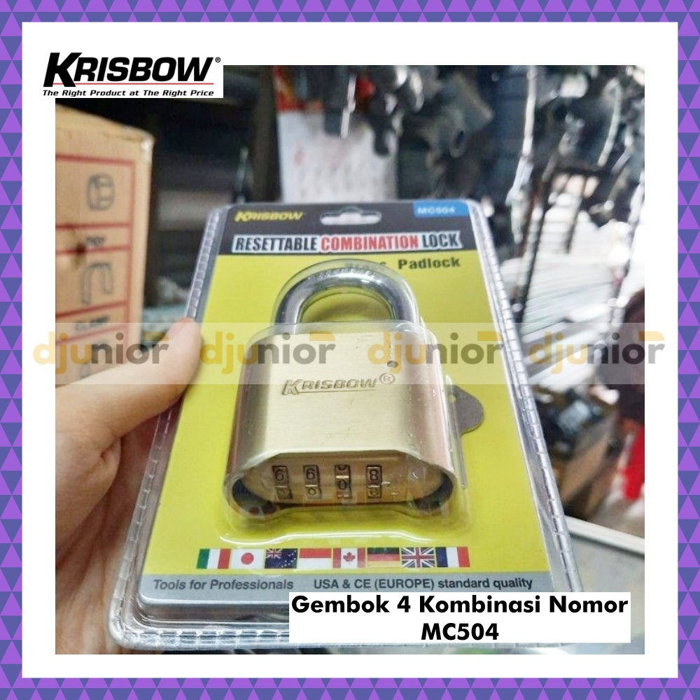 Jual AZKO KRISBOW GEMBOK DENGAN KOMBINASI 4 ANGKA NOMOR MC504 / BRASS ...
