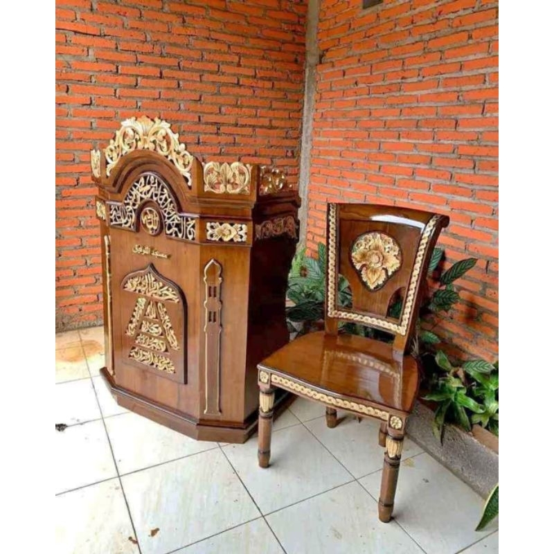 Jual Kursi Mimbar Masjid, Kursi imam Khotbah Jumat, Kursi Pengajian ...