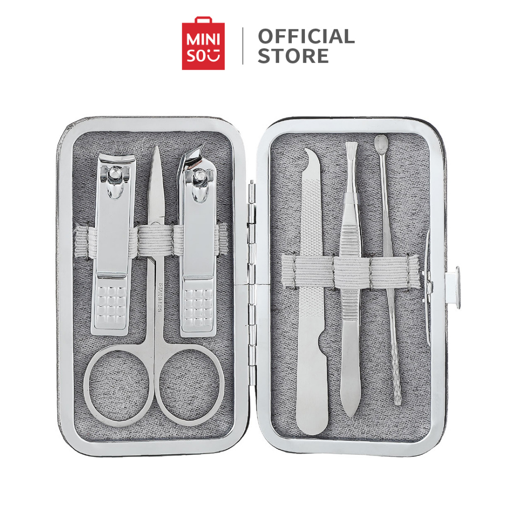 Jual MINISO Gunting Kuku Manicure Pedicure 6PCS Set Stainless Portabel ...