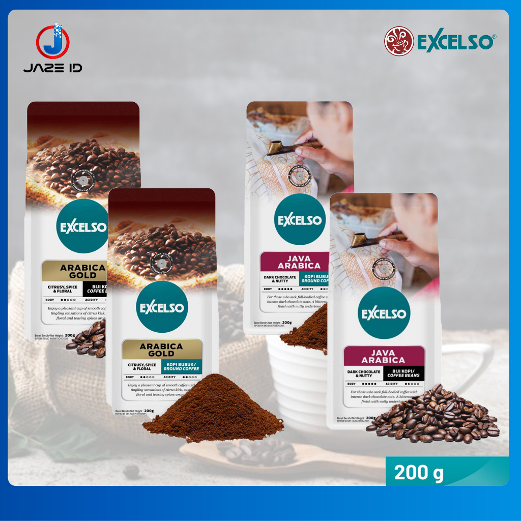 Jual Excelso Arabica Gold Java Arabica Coffee Kopi Biji Bubuk 200 gram ...