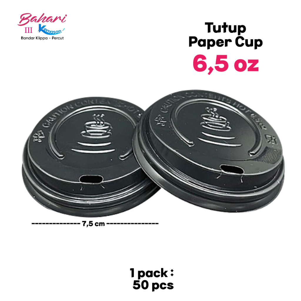 Jual Tutup Lid Paper Cup Kopi 6,5 oz hitam isi 50 pcs | Shopee Indonesia