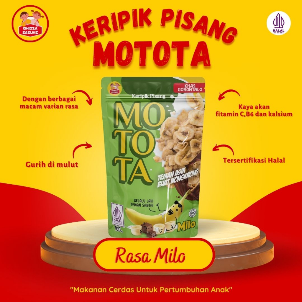 Jual Keripik Pisang Motota Rasa Milo khas Gorontalo | Shopee Indonesia