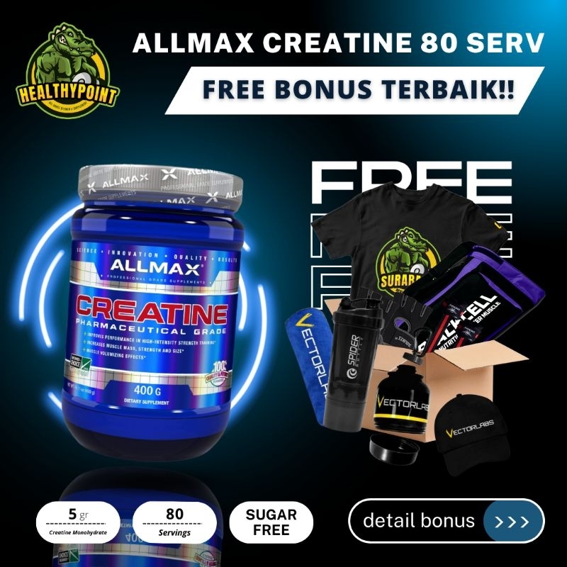 Jual Allmax Creatine Monohydrate 80 Serving 400 Gram Pharmaceutical ...
