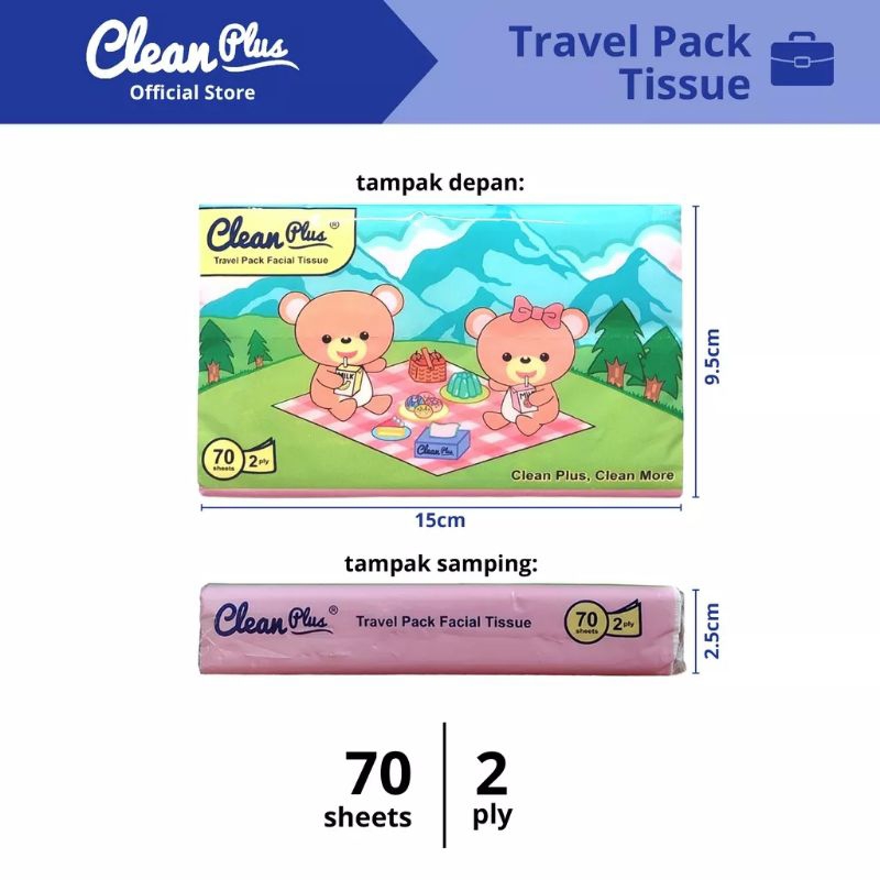 Jual Tisu Travelpack Cleanplus 70 sheet paket 10 pcs | Shopee Indonesia