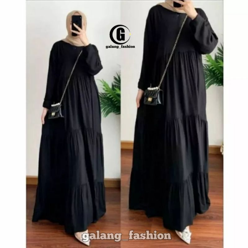 Jual HANUM DRESS PREMIUM/DRESS POLOS/DRESS BUSUI/GAMIS RAYON POLOS / GAMIS PLAIN SUSUN / DRESS ...