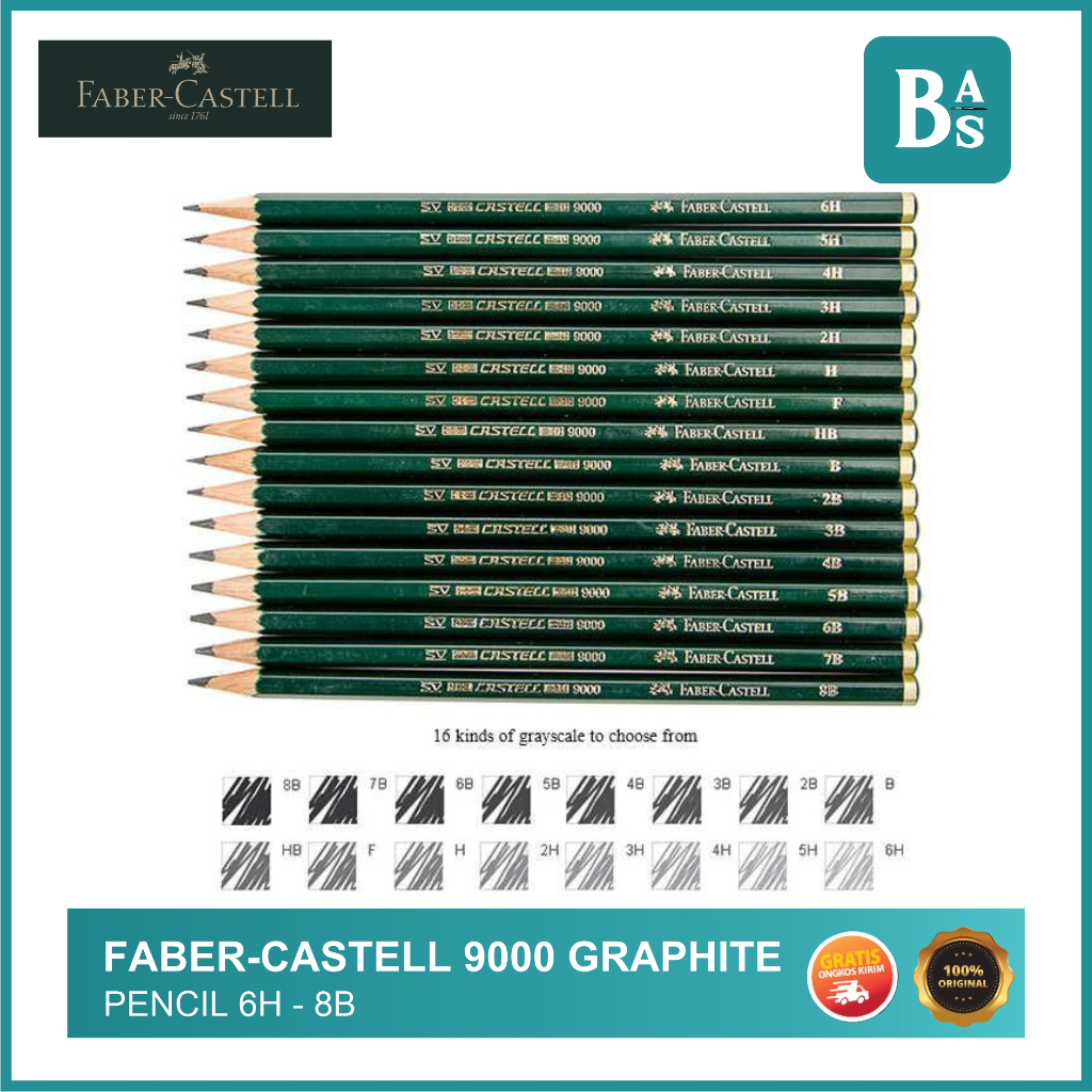 Jual Faber-Castell 9000 Graphite Pencil 6H - 8B - Bali Art Supplies | Shopee Indonesia
