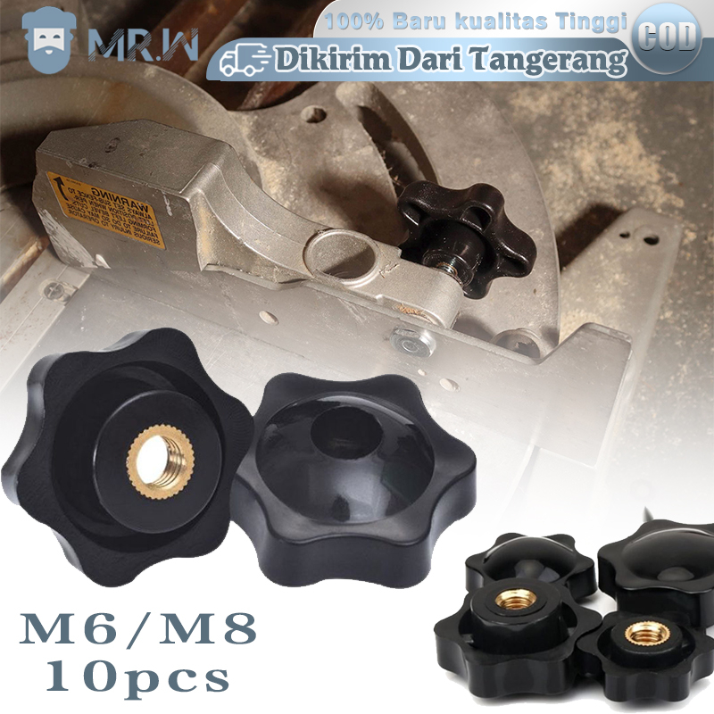 Jual Knob Star Mur Bintang 10pcs Baut Kepala Handle Knob Femail Thread Screw M6 M8 Knob Mur ...