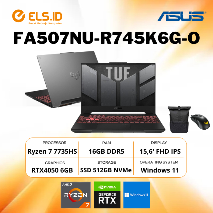 Jual ASUS TUF A15 FA507NU Ryzen 7 7735HS 16GB SSD 512GB RTX4050 15.6 ...