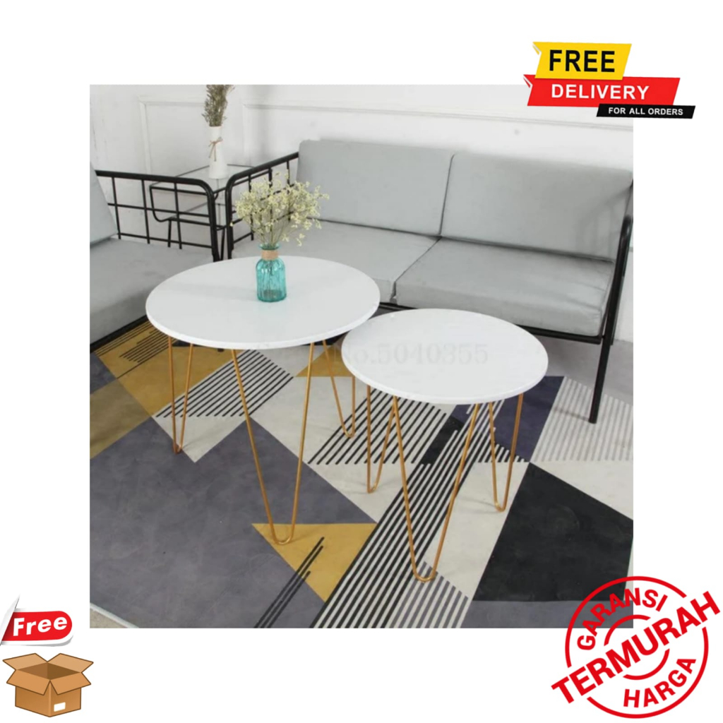 Jual Meja Bulat 60cm Gold / Teras Table Round Coffe Meja Sudut ...