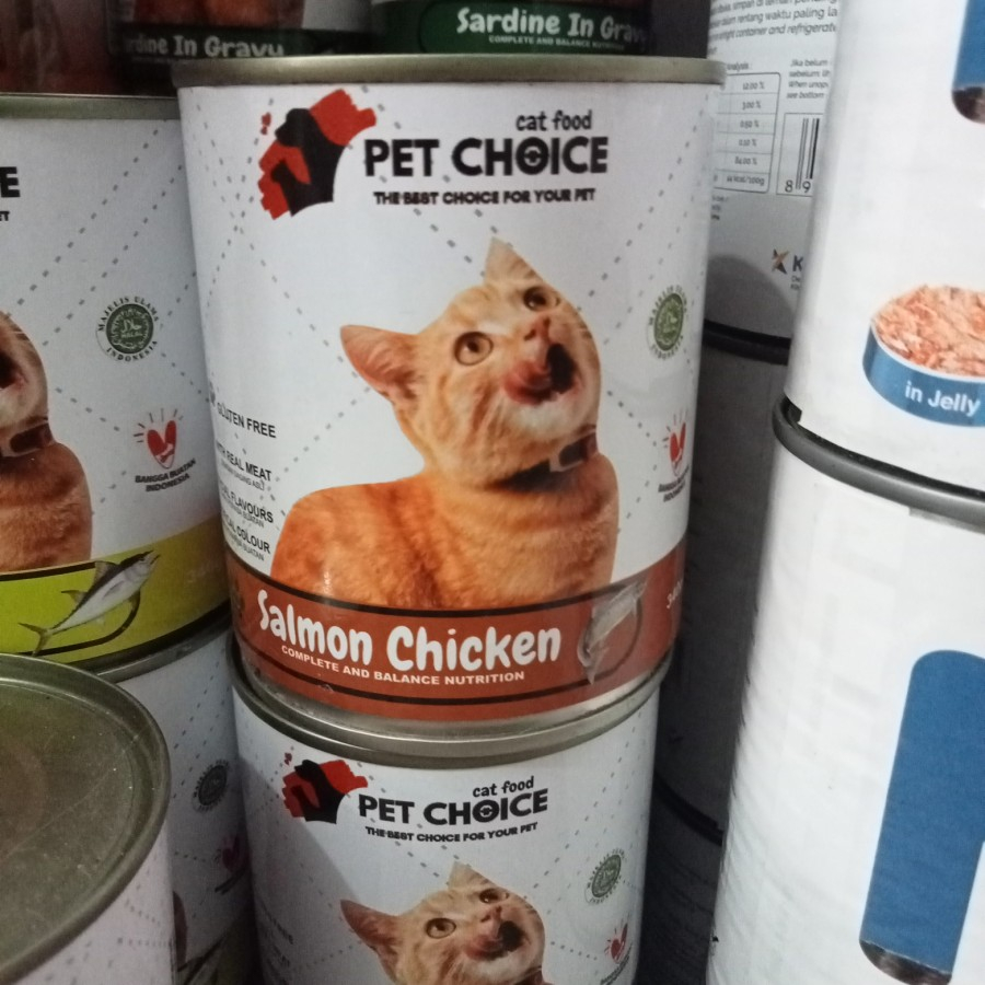 Jual Wet Cat Food PET CHOICE Salmon Chicken 340G - Makanan Kucing Basah ...