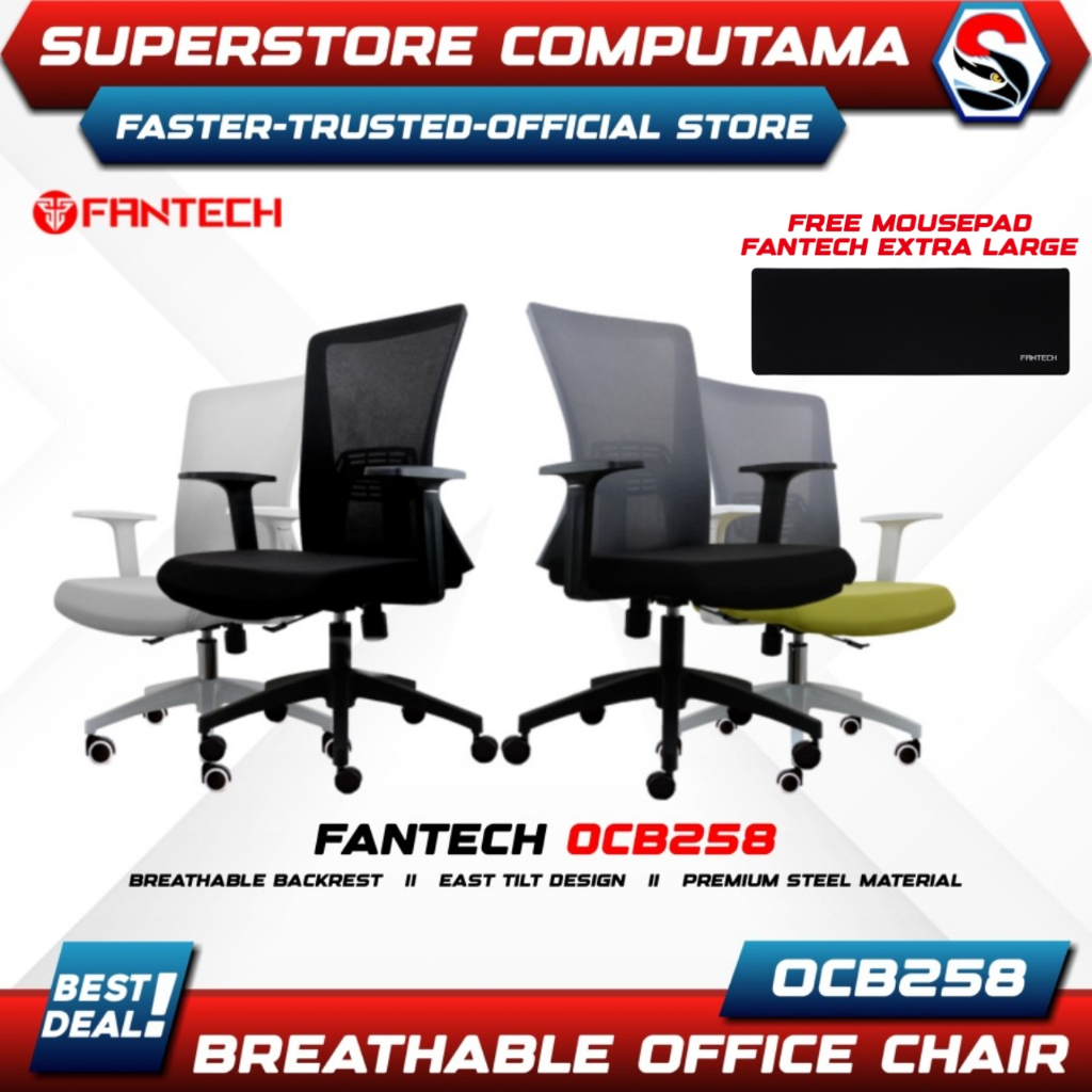 Jual Fantech Kursi Kerja Kantor OCB258 / OC-B258 Premium Office Chair ...