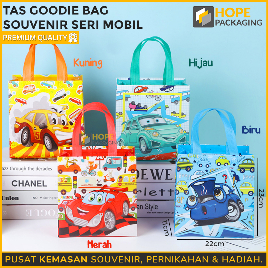 Jual Goodie Bag Motif Mobil Size : M 23x22x11cm / Tas Tenteng Hadiah ...