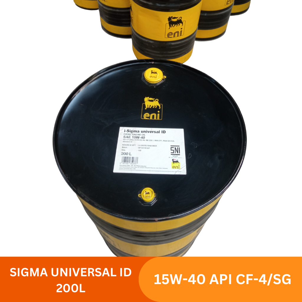 Jual ENI I-SIGMA UNIVERSAL ID 15W40 15W-40 API CF-4/SG 200L | Shopee ...