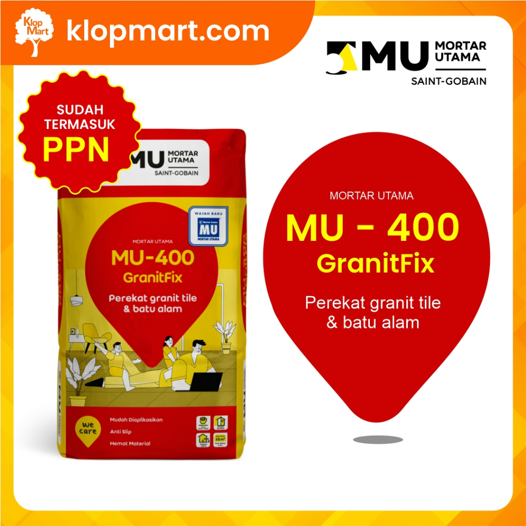 Jual Mortar Utama MU-400 GranitFix Pasang Granite & Batu Alam 25kg | Shopee Indonesia