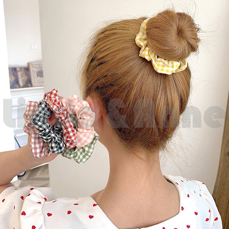 Jual [PROMO] Ikat Rambut Motif Kotak Scrunchie Lucu Kekinian - Hairband ...