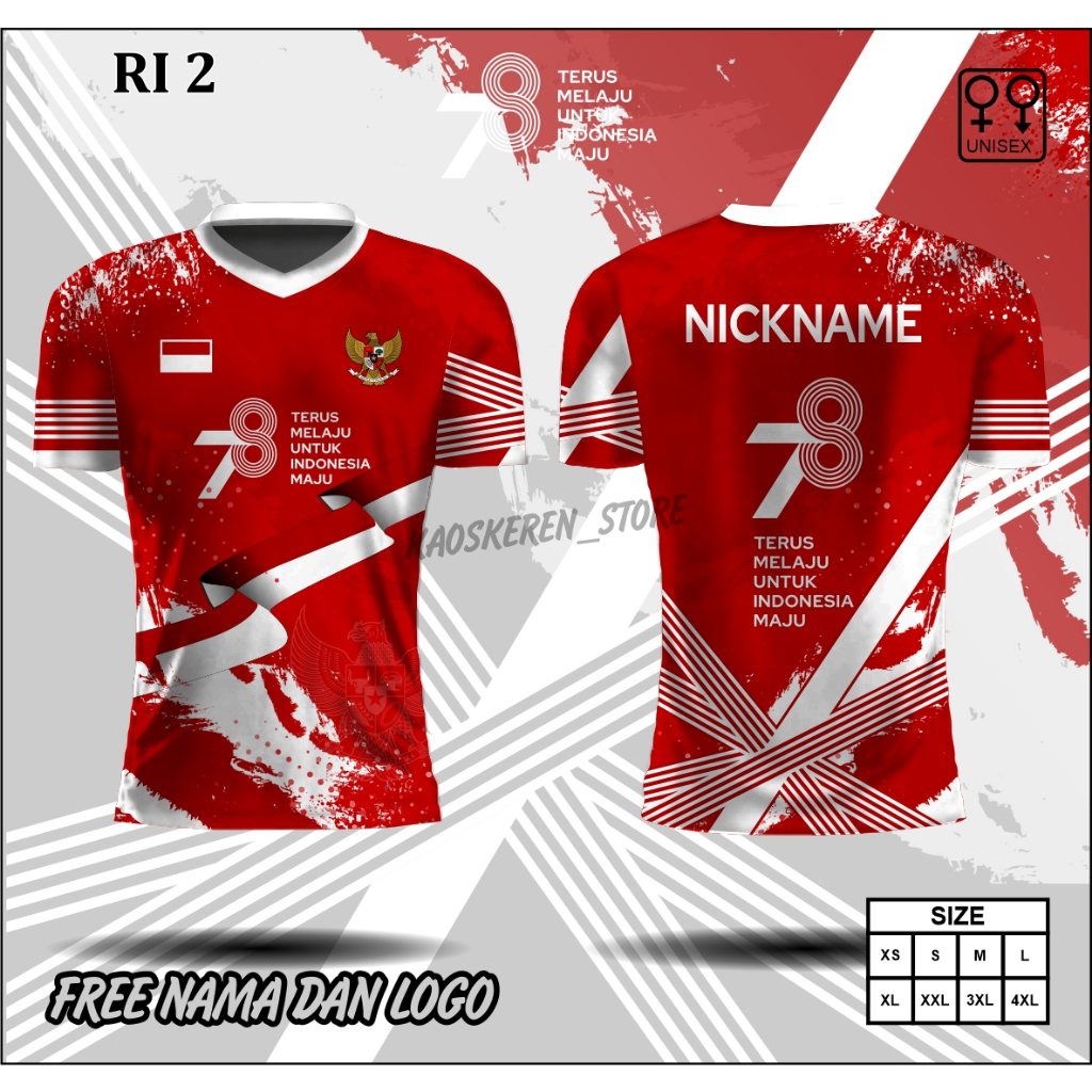 Jual Jersey hut kemerdekaan ri ke 78 baju kemerdekaan Indonesia 2023 kaos dirgahayu Republik ...