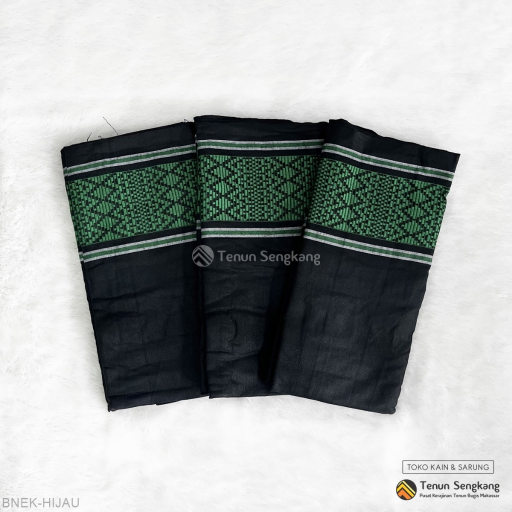 Jual Sarung Bugis Bone Edisi Khusus Hitam Hijau - Tenun Sengkang BNEK ...