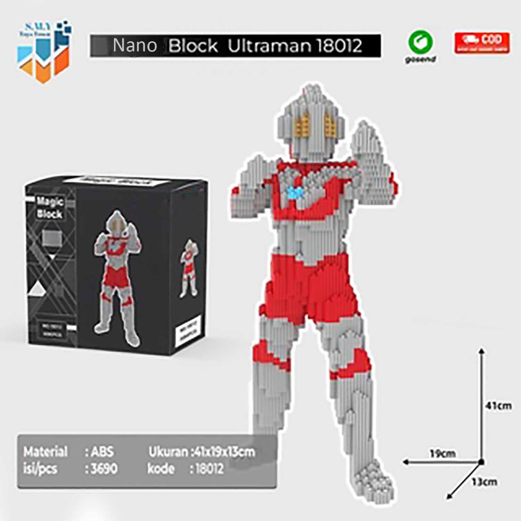 Jual SMY Nano Blocks Ultraman 18012 3D Model, Mainan Blok Susun, Blok ...