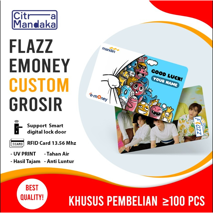 Jual E Money Mandiri Custom UV Print Grosir 1 Sisi | Kartu E Toll BCA Mandiri 2 Sisi | Flazz ...