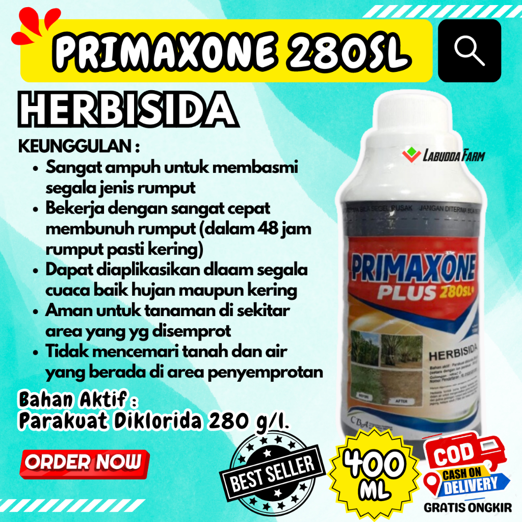 Jual Herbisida Primaxone PLUS 280SL 1 Liter Herbisida Rumput Obat ...