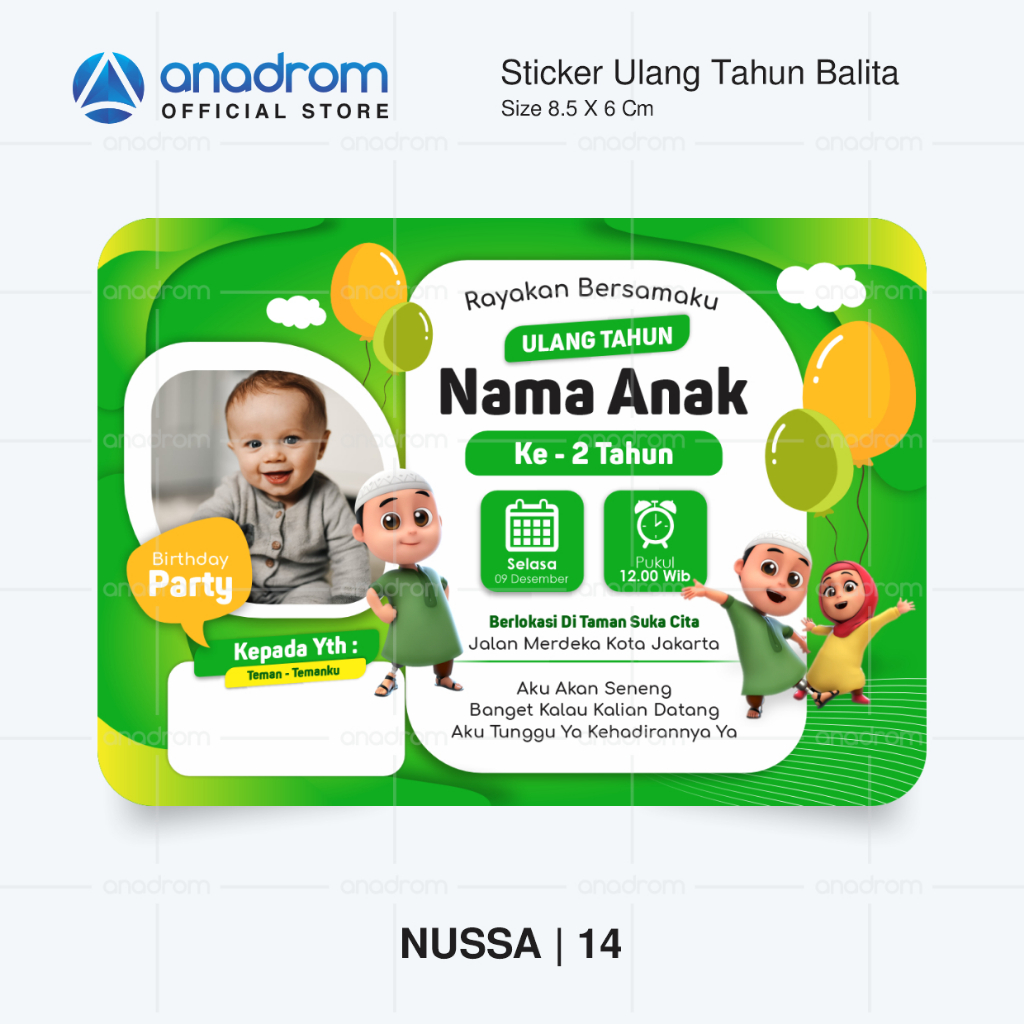 Jual Sticker Label Ulang Tahun Balita | Sticker Label Box Makanan ...