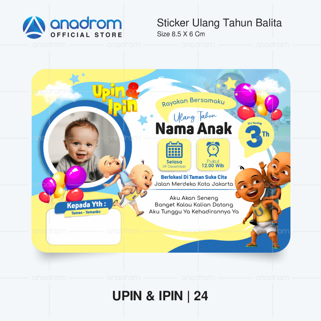 Jual Sticker Label Ulang Tahun Balita | Sticker Label Box Makanan ...